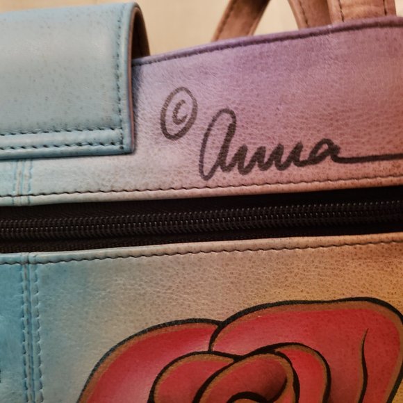 Anuschka | Bags | Anuschka Rose Safari Medium Handbag Purse Shoulder ...